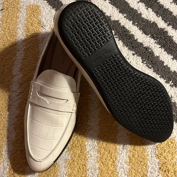 Cole Haan | Shoes | Cole Haan Ivory Croc Loafers | Poshmark
